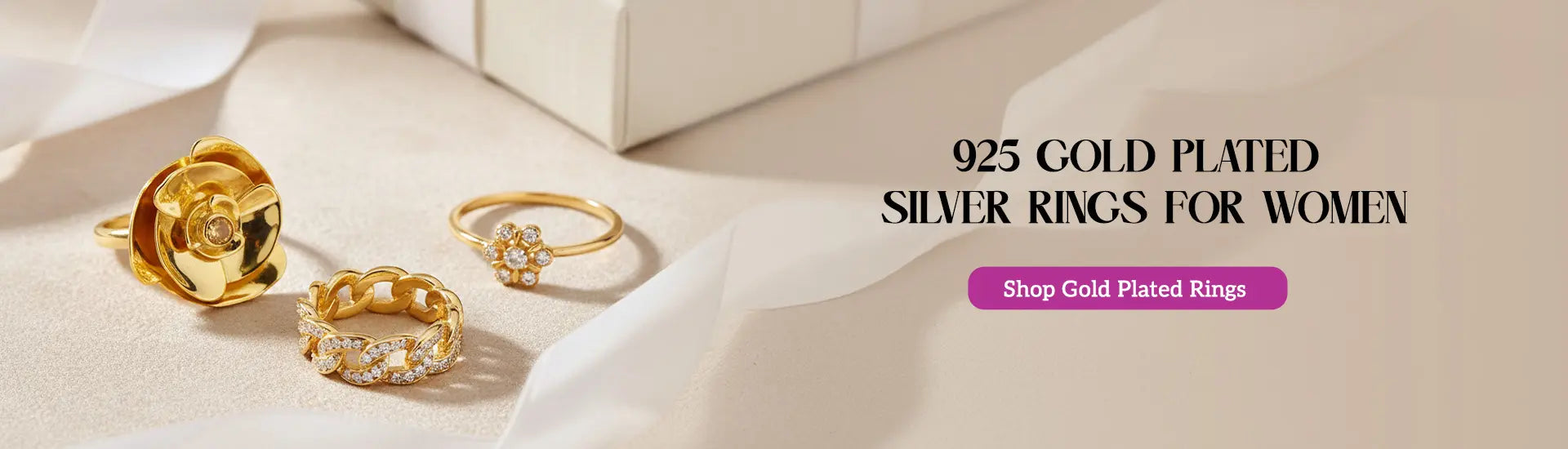 925 Gold Plated Sterling Silver Rings Collection | Vendi
